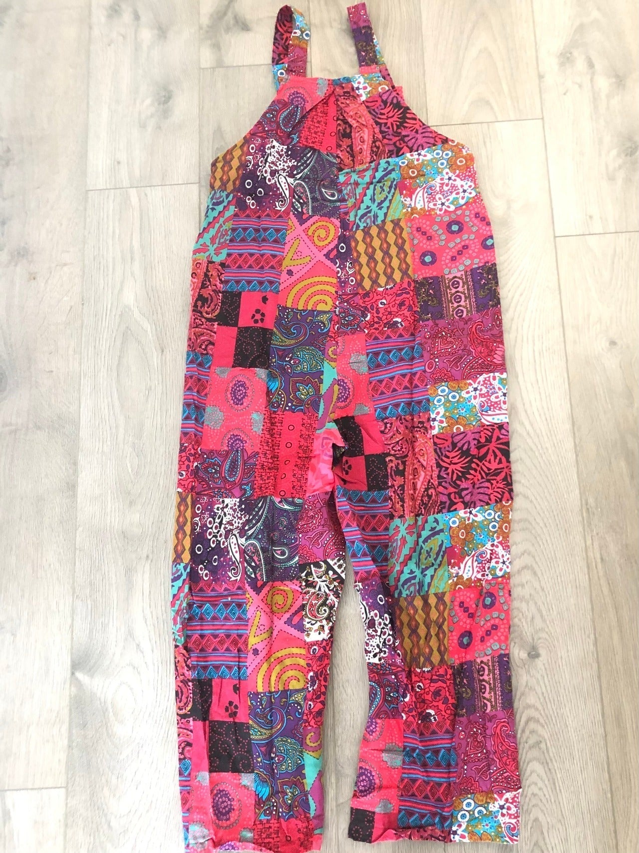 Red Multi Patch Dungarees, XXL – Kooky Clothing